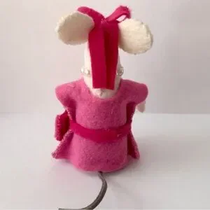 Hand Crafted | Party Supplies | Hot Pink Dress Felt Mouse Art Doll Cake ...